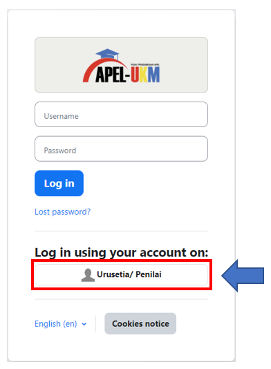 Manual Pengguna - Penilai: Log Masuk Portal Penilaian APEL.A UKM
